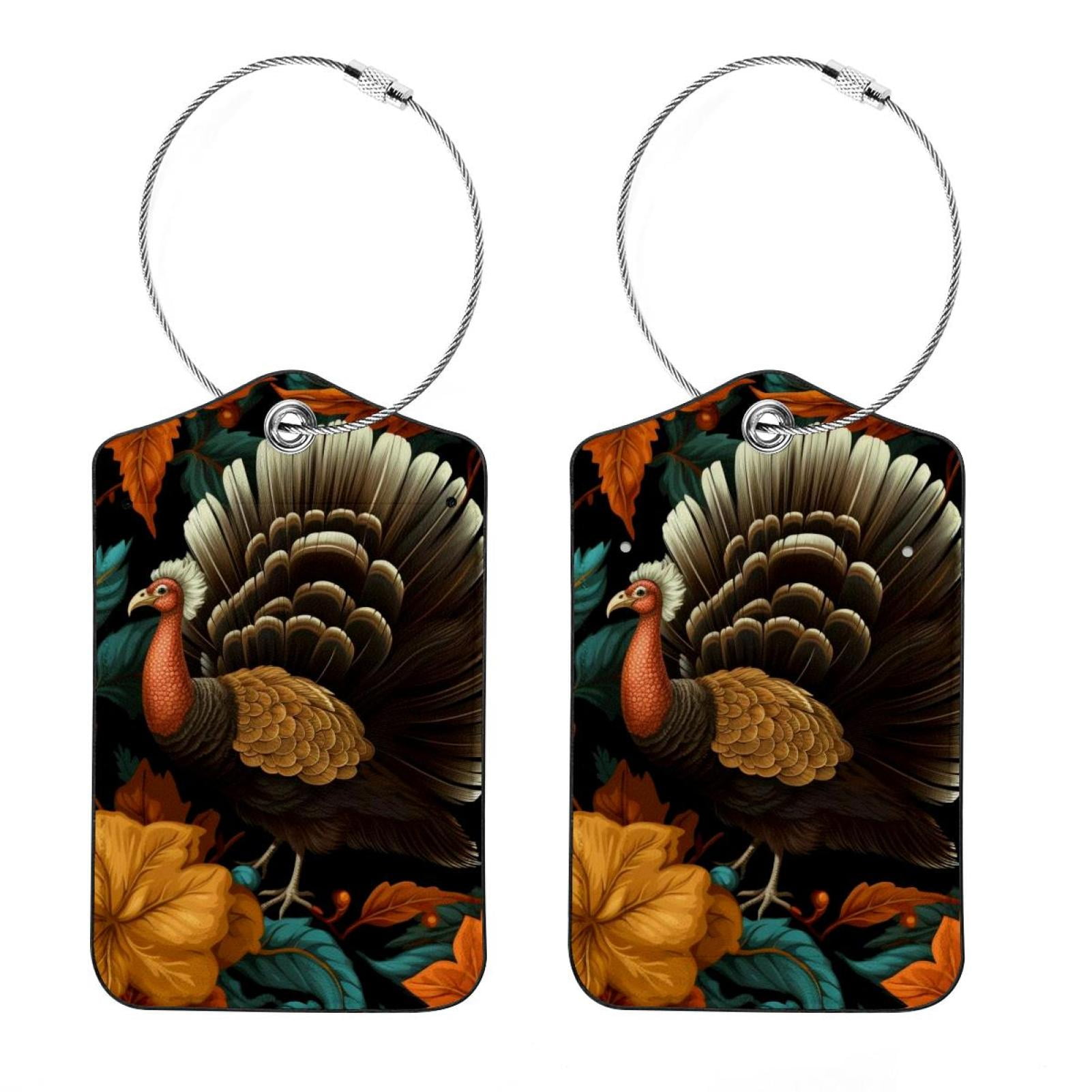 2 Pack of Thanksgiving Turkey Leaves Luggage Tags for Adults Teens ...