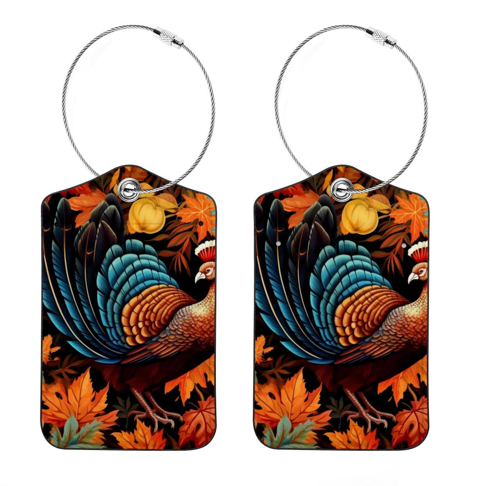2 Pack of Thanksgiving Turkey Leaves Luggage Tags for Adults Teens ...