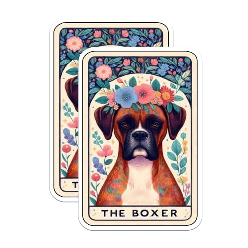 (2 Pack) The Boxer Tarot Card Stickers - Boxer Dog Breed Mom - Boxer ...