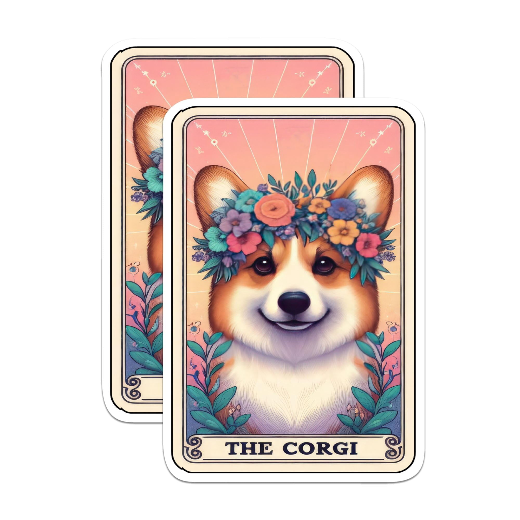 (2 Pack) The Corgi Tarot Card Stickers - Corgi Dog Breed - Corgi Dog ...