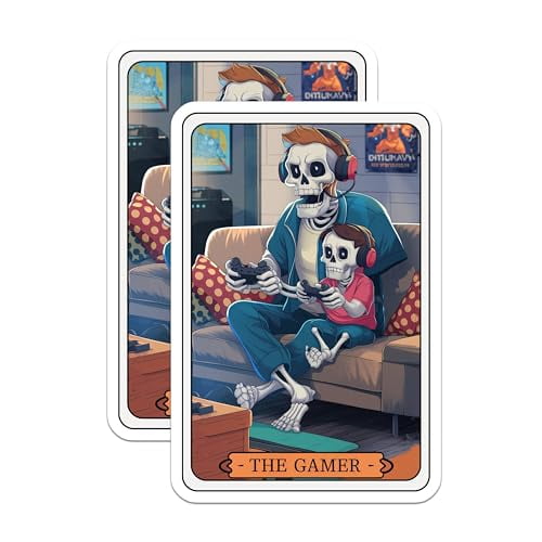 (2 Pack) The Gamer Magnets - Skeleton Gamer Art - Console Gaming Family ...