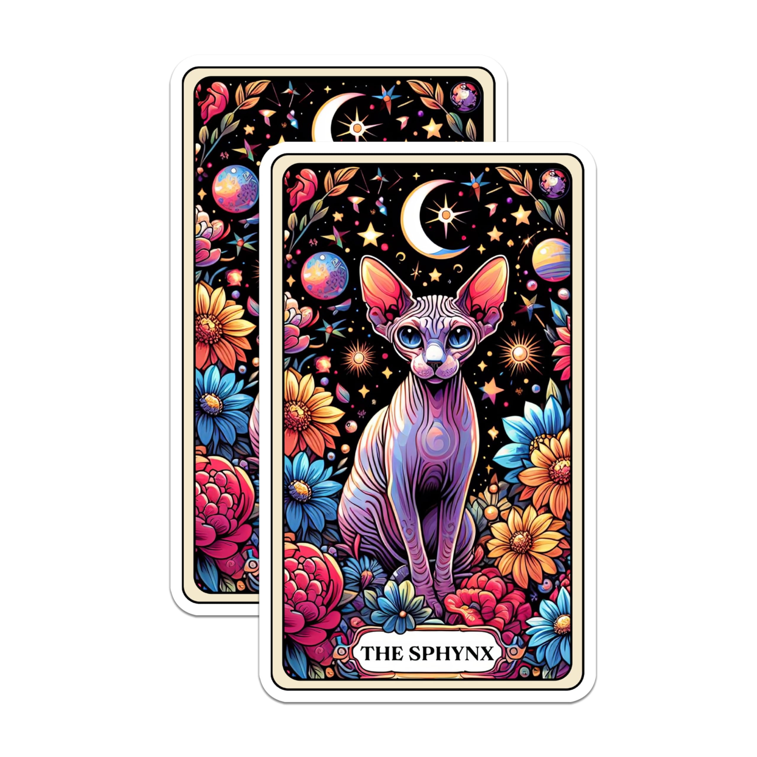 (2 Pack) The Sphynx Tarot Card Stickers - Sphynx Cat Breed Sticker ...