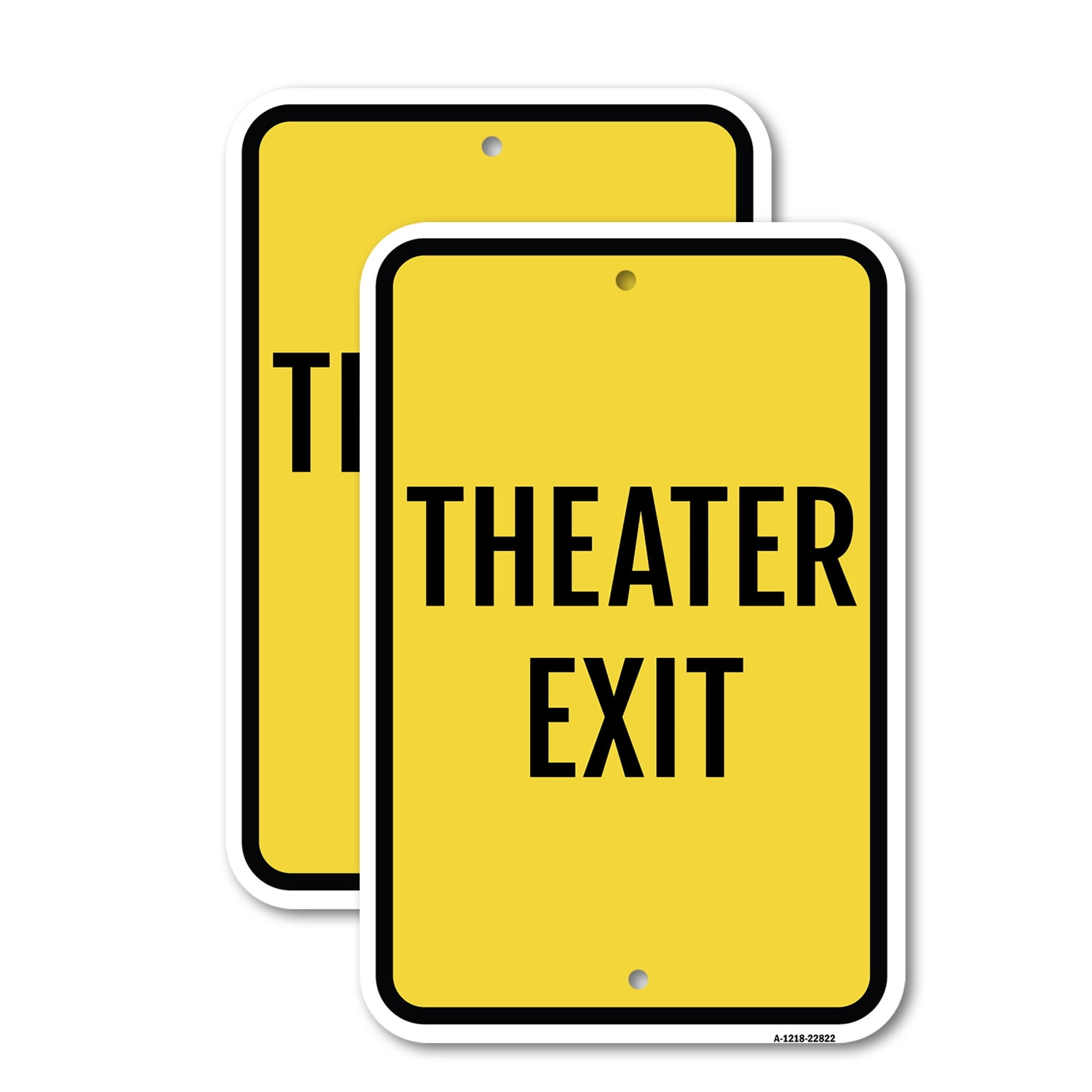 (2 Pack) Theater Exit | 12" X 18" Heavy-Gauge Aluminum Sign | Rust Free ...