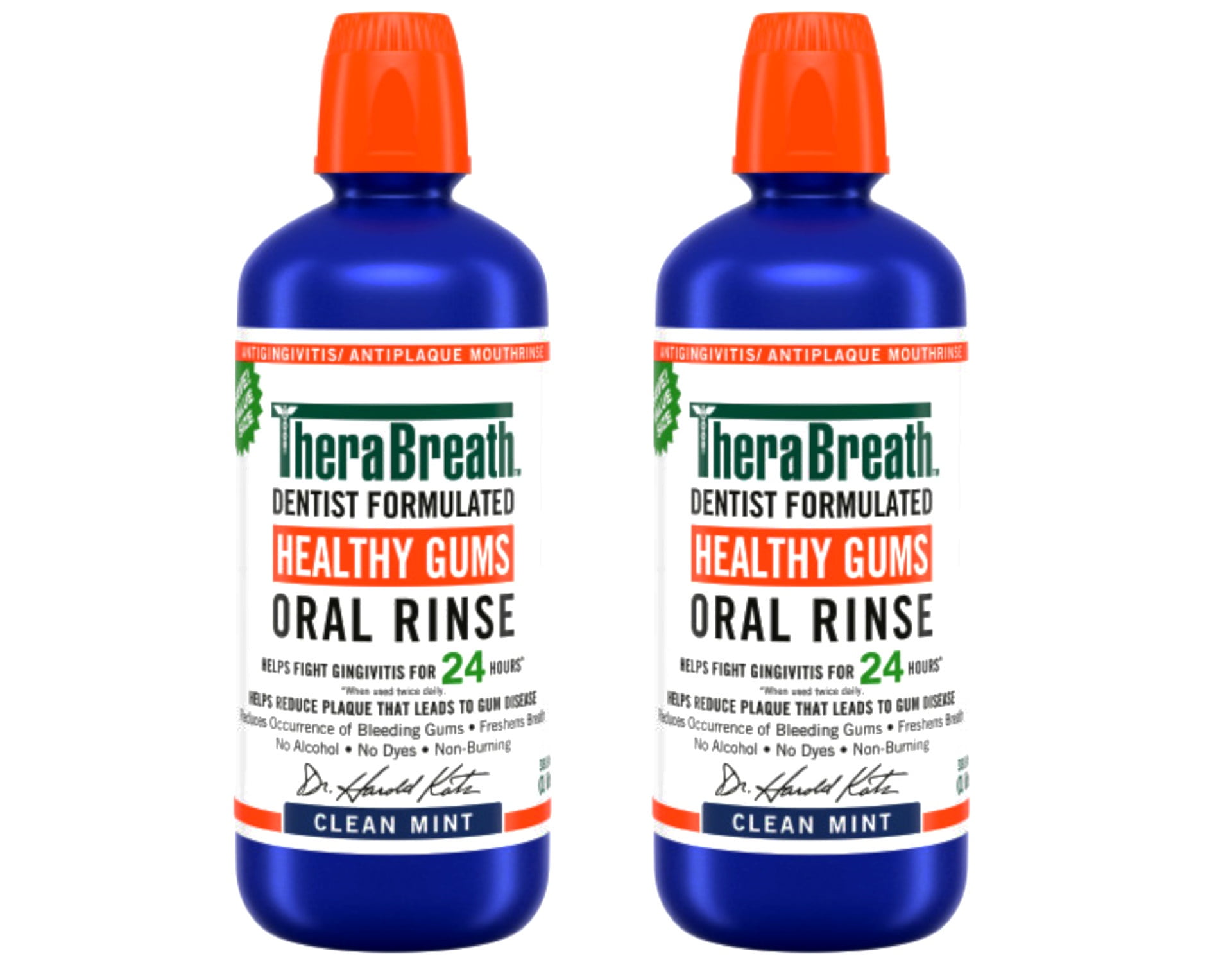 2 Pack - TheraBreath Healthy Gums Mouthwash, Clean Mint, Antigingivitis ...
