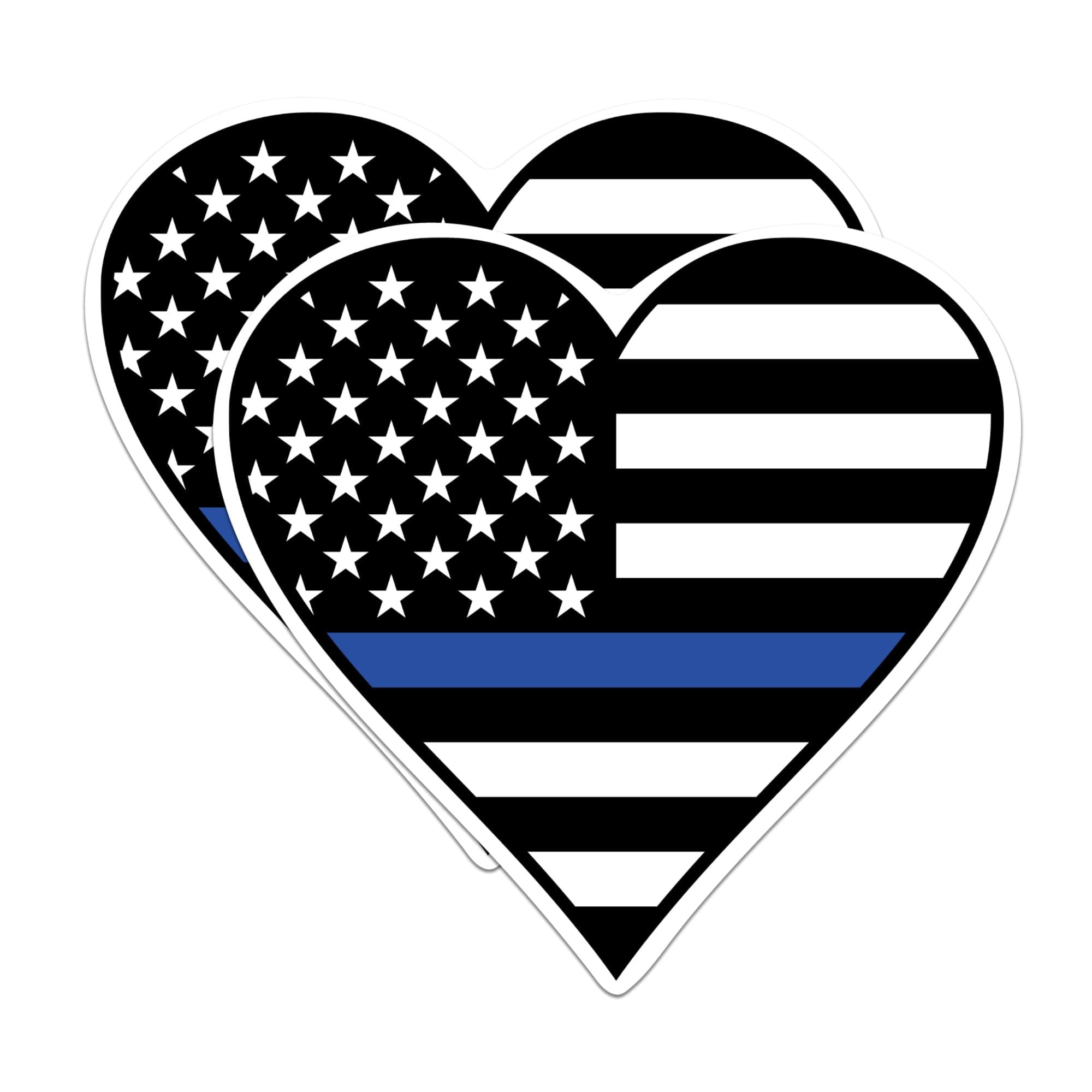 (2 Pack) Thin Blue Line Heart Sticker - Thin Blue Line - Law ...