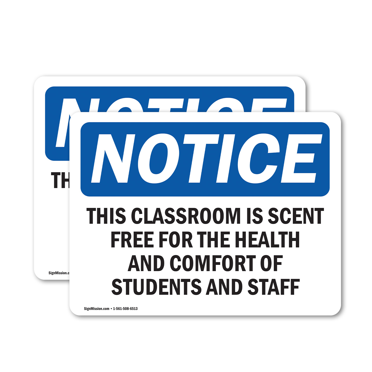 (2 Pack) This Classroom Is Scent Free For The Health OSHA Notice Sign ...