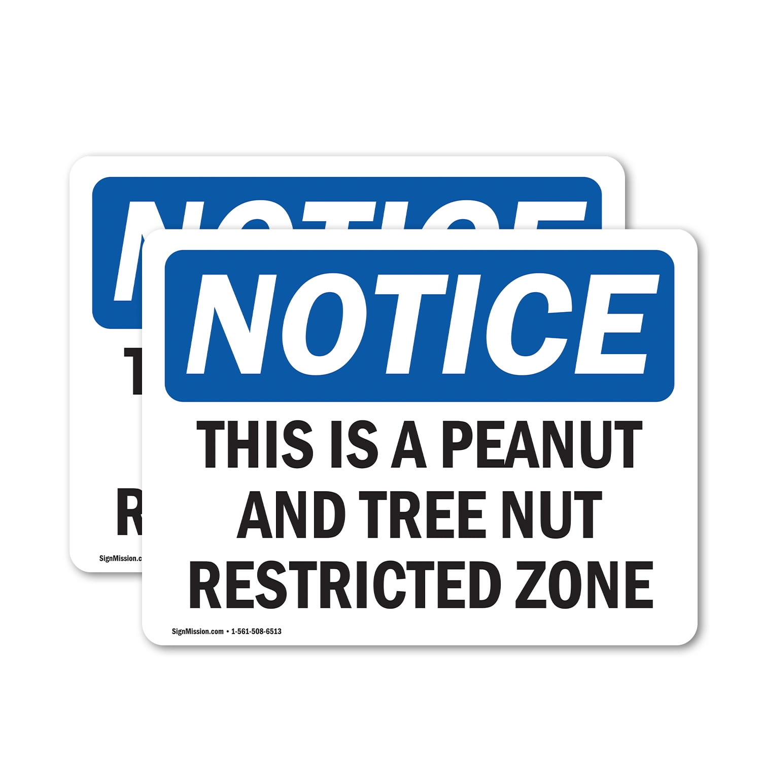 (2 Pack) This Is A Peanut And Tree Nut Restricted Zone OSHA Notice Sign ...