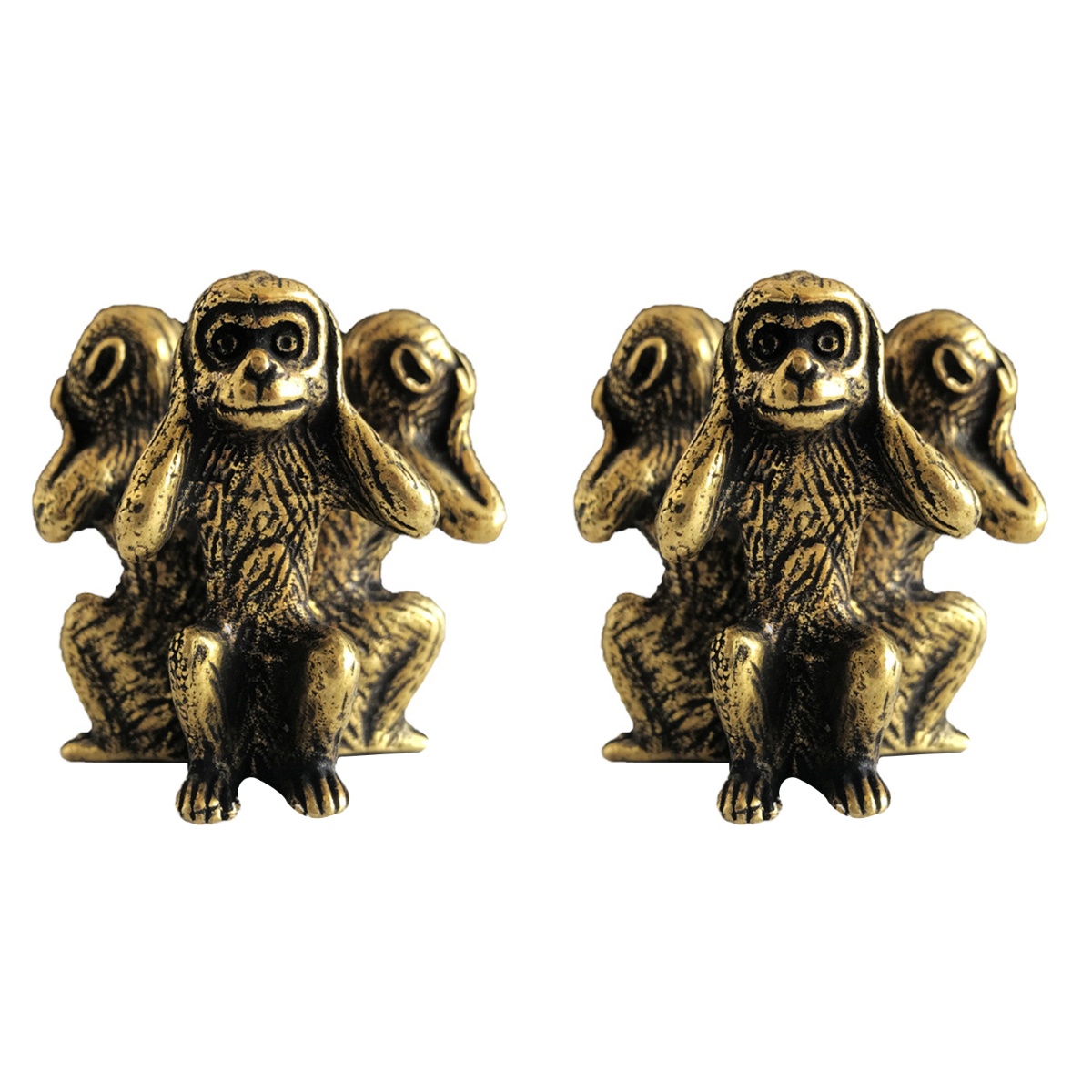 2 Pack Three Not Monkeys Sculpture Gorilla Animals Statue Figurines ...
