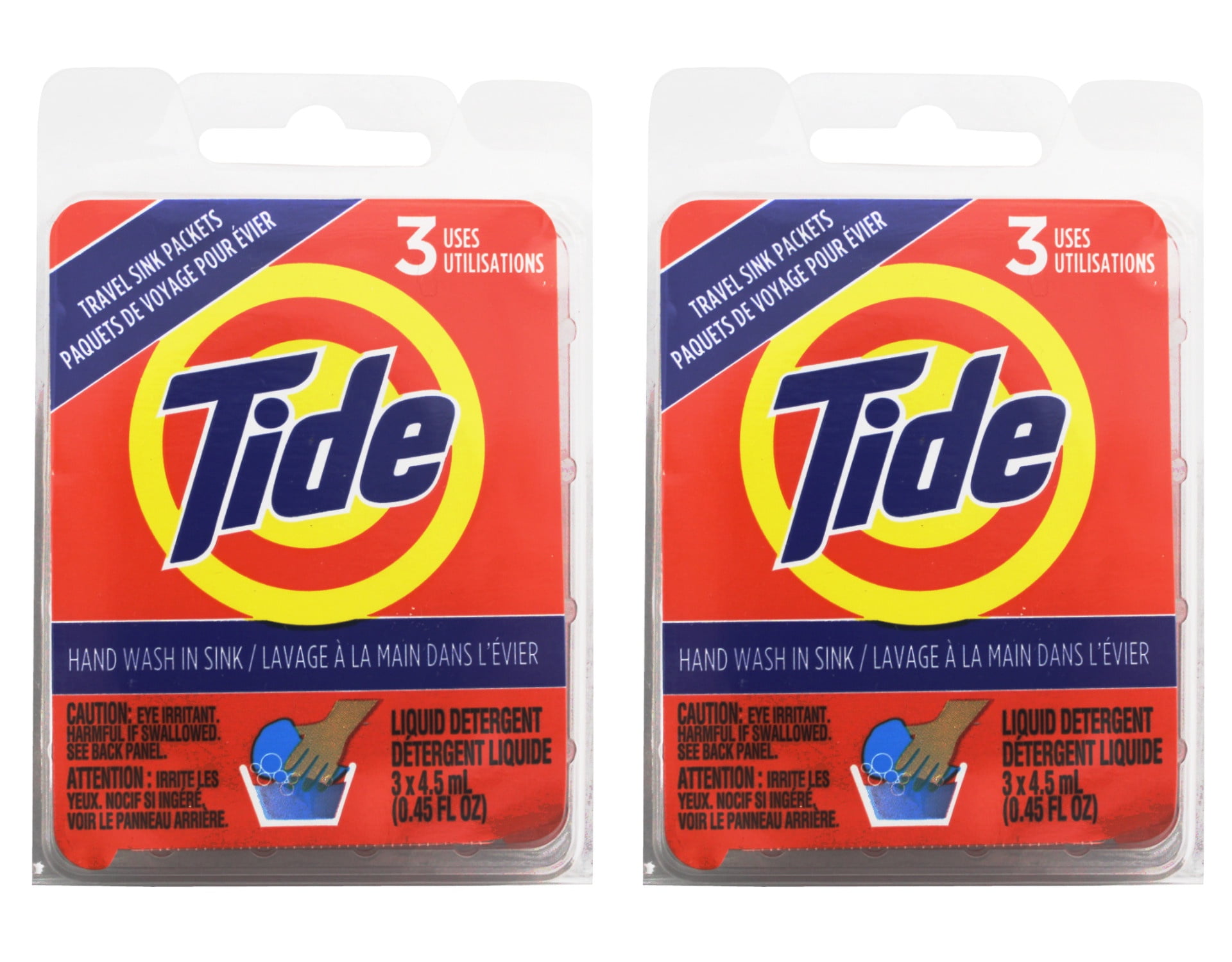 2 Pack - Tide Liquid Travel Sink Packets, (3 x 4.5 fl oz) 3-Count ...