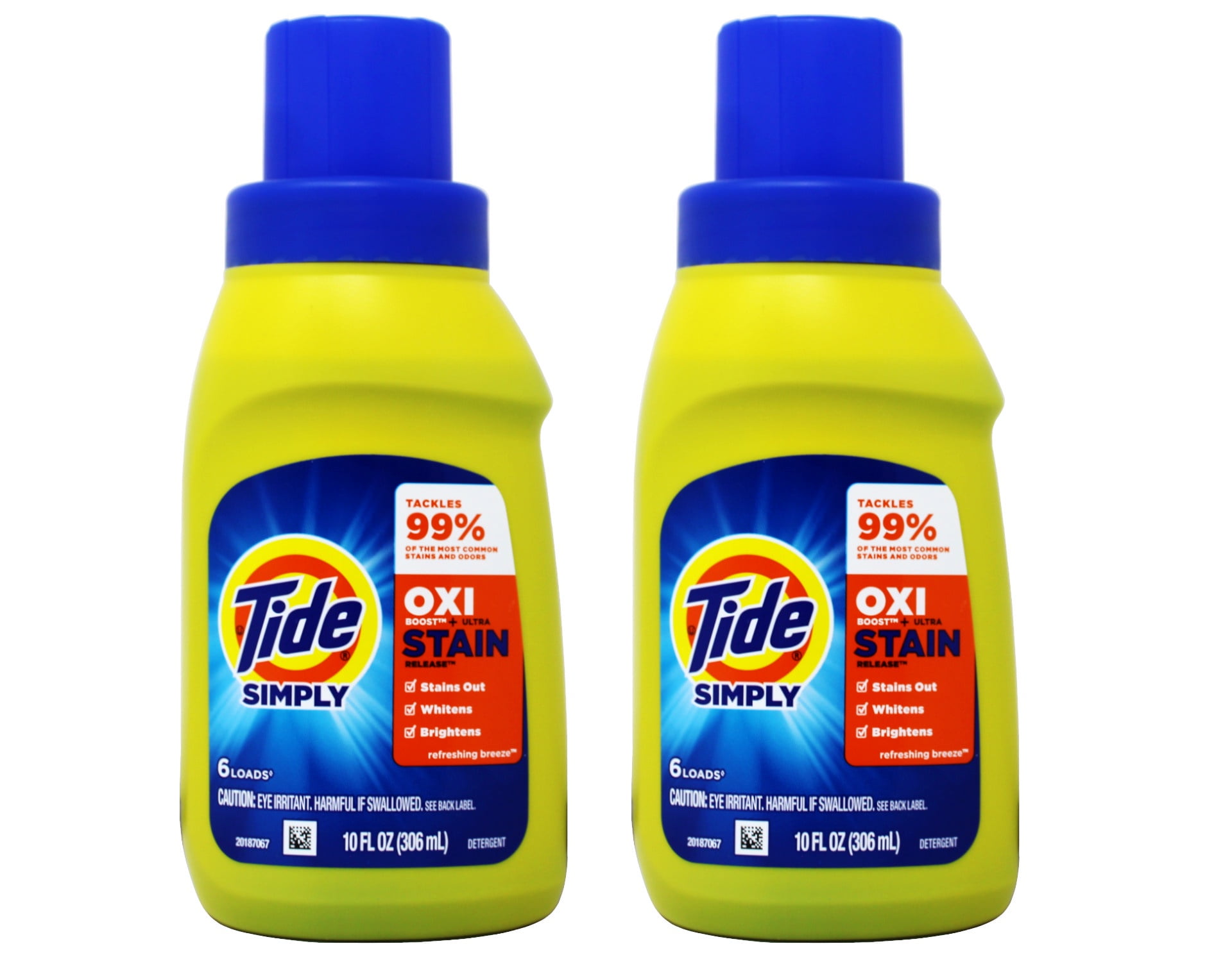 2 Pack - Tide Simply + Oxi Liquid Laundry Detergent, Refreshing Breeze ...