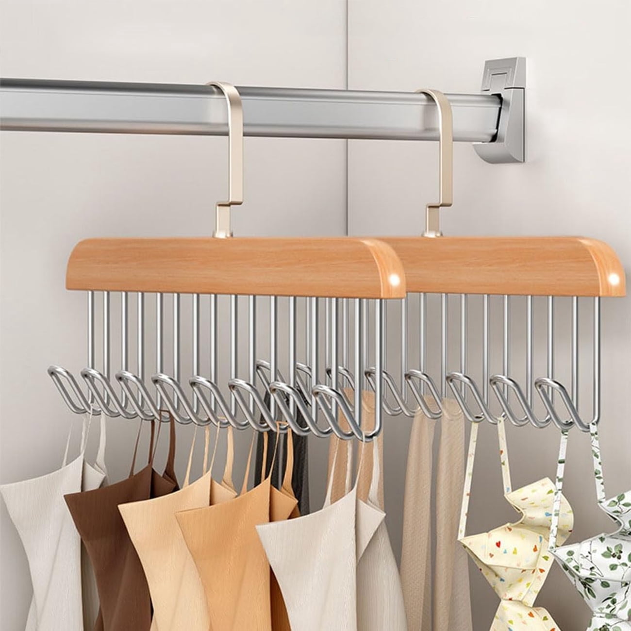 2 Pack Tie Rack Tank Tops Hangers Bra Hanger with Upgraded 360°Rotating ...