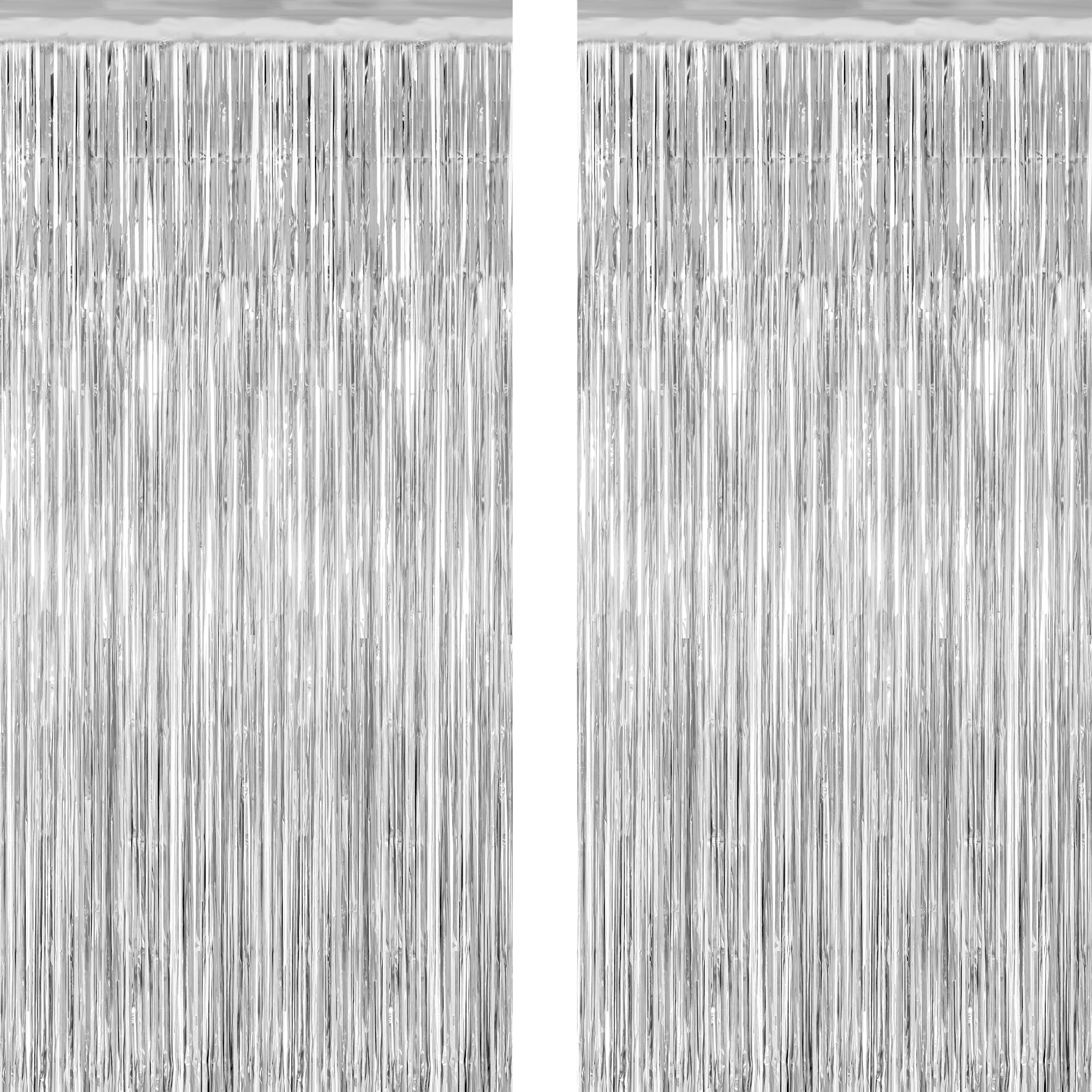 2 Pack Tinsel Backdrop, 3.28 FT x 7.05 FT Birthday Party Decorations ...