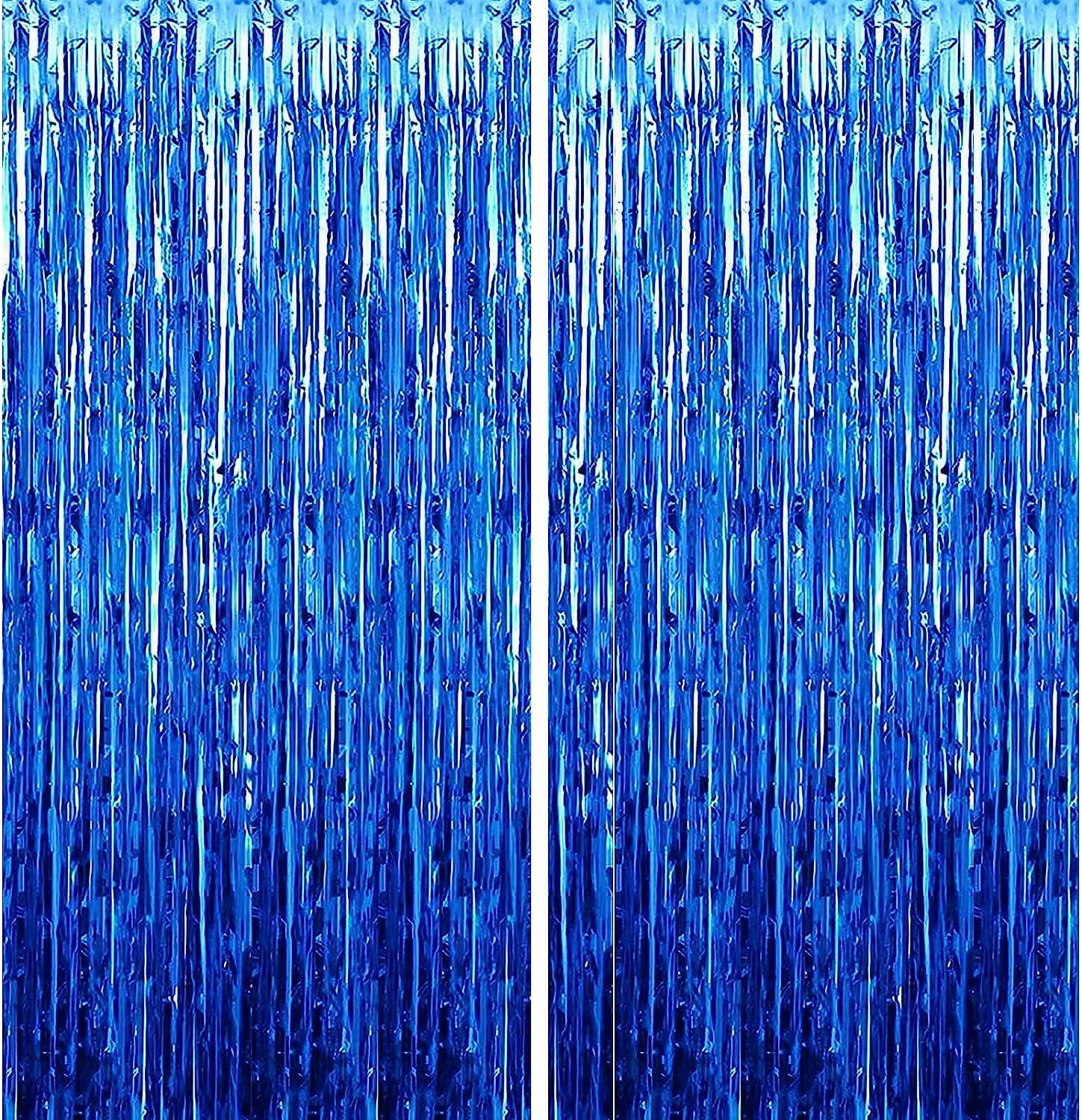 2 Pack Tinsel Curtain Party Backdrop, 3.2 ft x 9.8 ft Metallic Foil ...