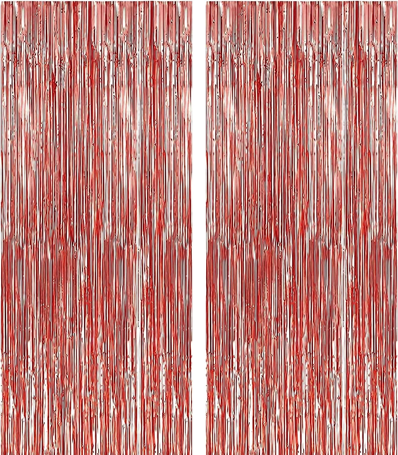 2 Pack Tinsel Curtain Party Backdrop, 3.2 ft x 9.8 ft Metallic Foil ...
