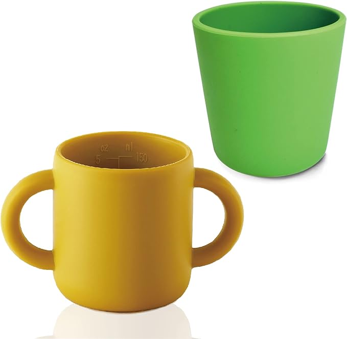 2 Pack Tiny Silicone Drinking Training Cup for Baby and Toddler ...