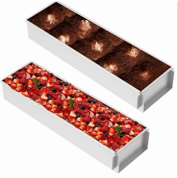 2 Pack Tiramisu Pan Rectangle Cake Mold Food Grade Aluminum, with ...