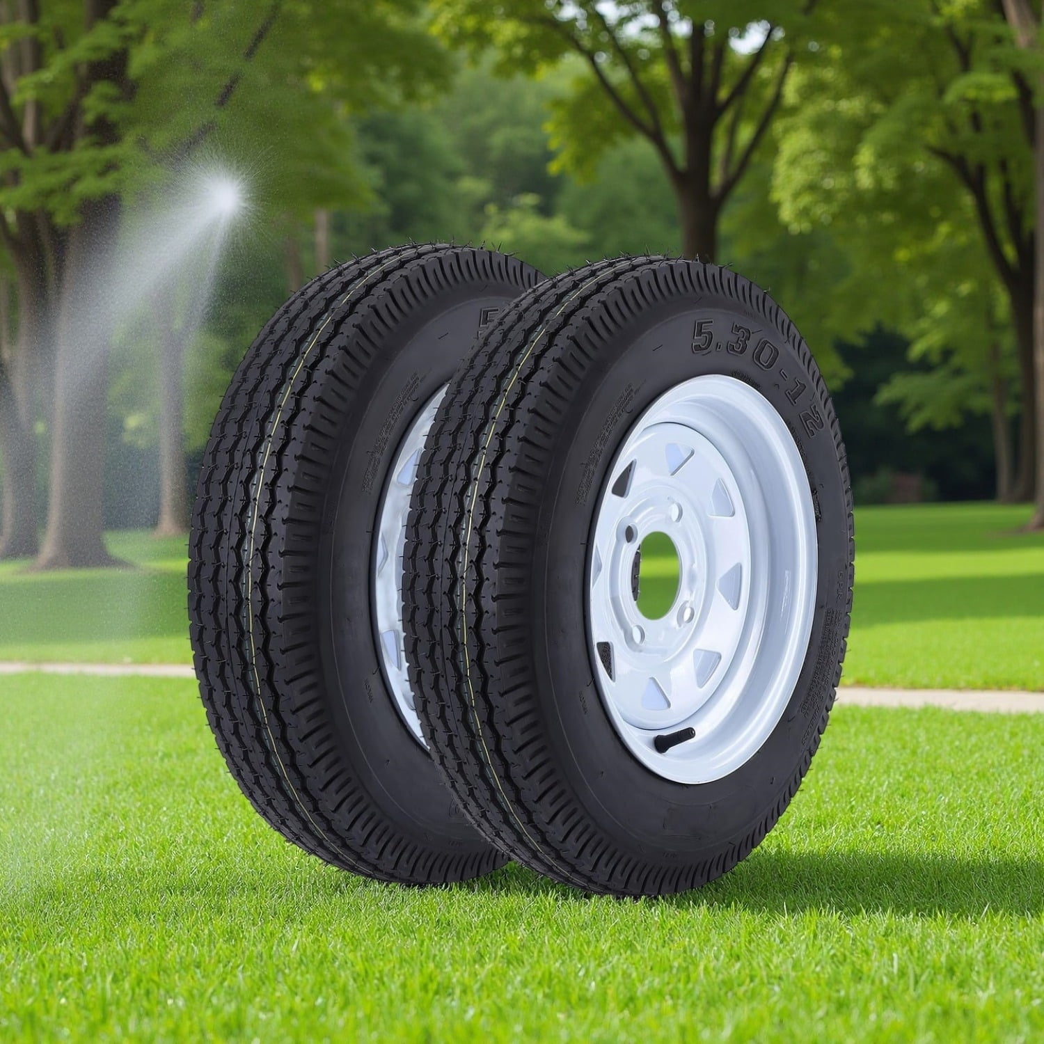 2 Pack Tires and Wheels, 5.30-12 5.30x12 530-12 Tires with 12'' Rims, 4 ...