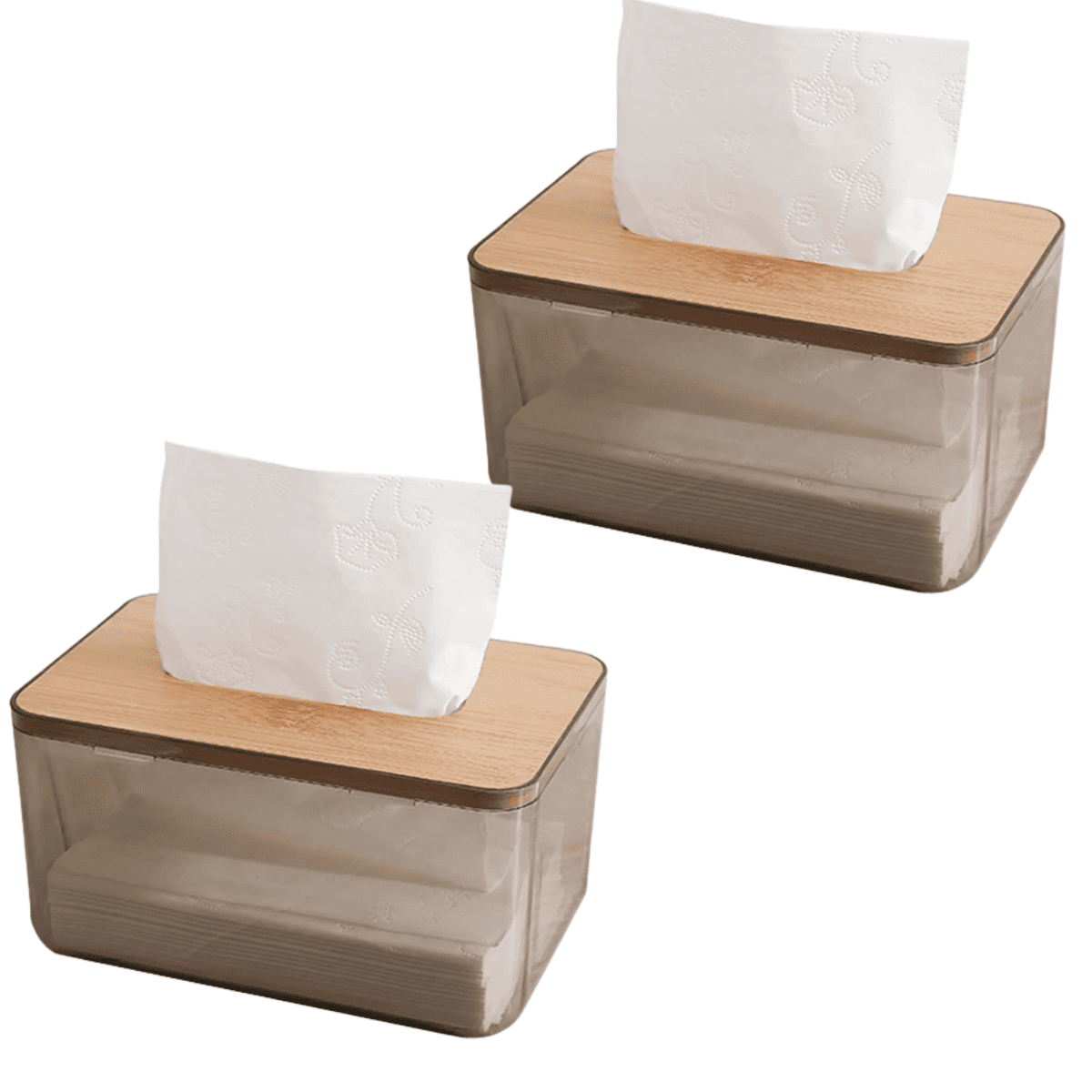 2 Pack Tissue Holders, MODANU Dryer Sheet Dispenser Box with Bamboo ...