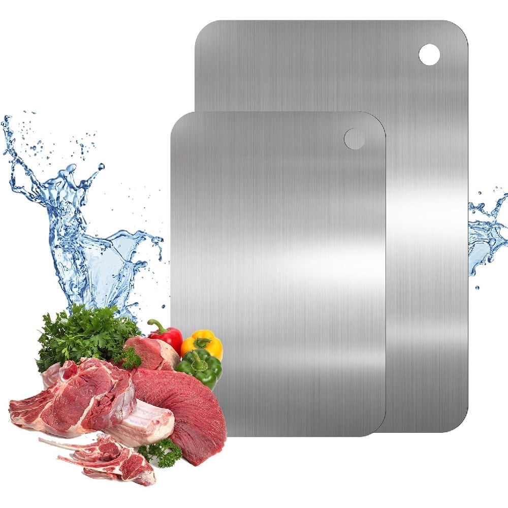 2 Pack Titanium Chopping Board, 30 x 19.5 cm, 23.5 x 14.5 cm, Double ...