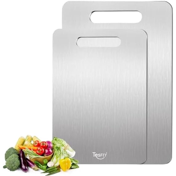 2 Pack Titanium Cutting Board- 100% Pure Titanium Cutting Boards For ...
