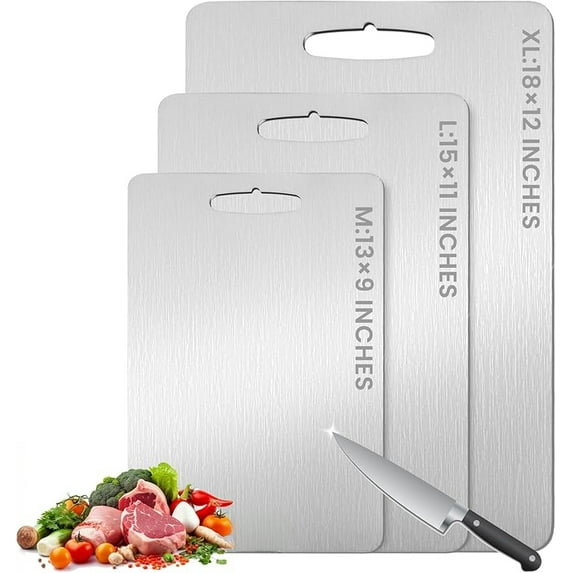 2 Pack Titanium Cutting Board - 100% Pure Titanium Cutting Boards For ...