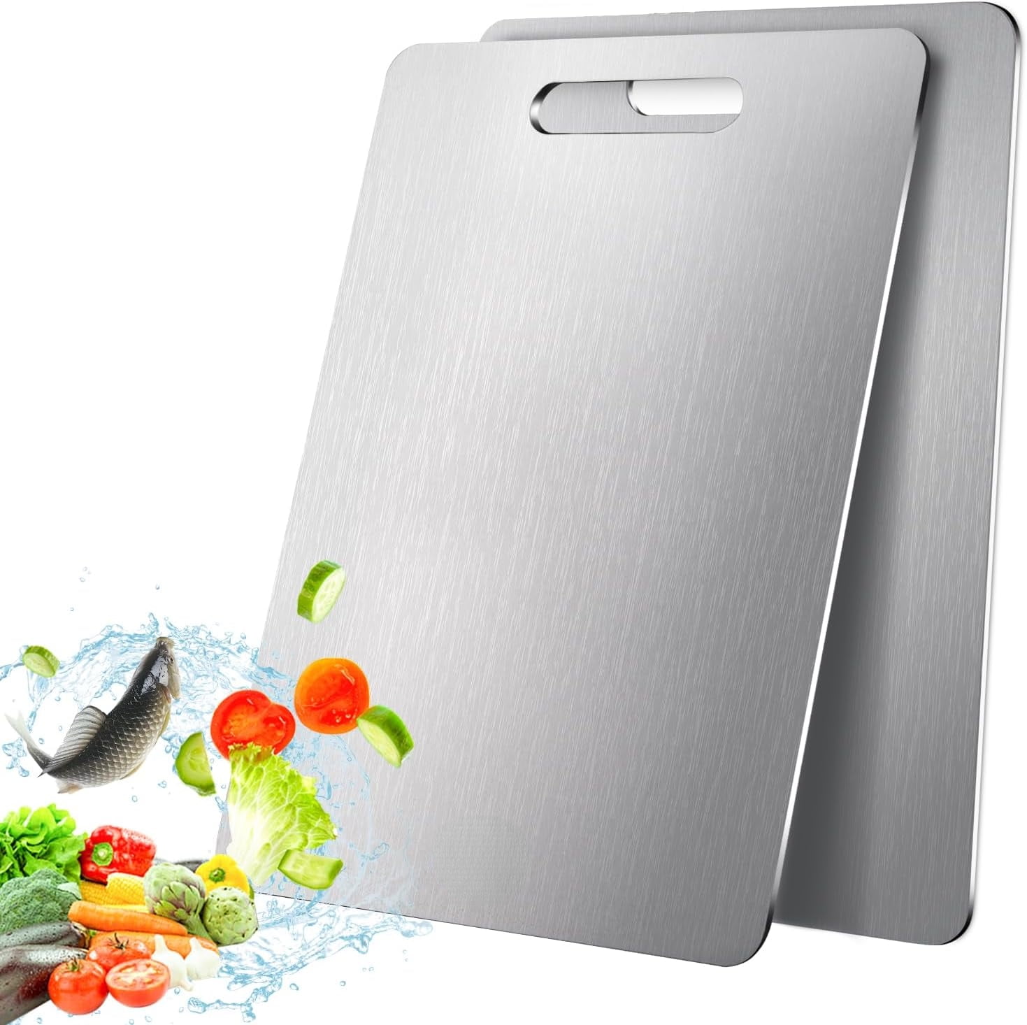 2 Pack Titanium Cutting Board-100% Pure Titanium Cutting Boards For ...