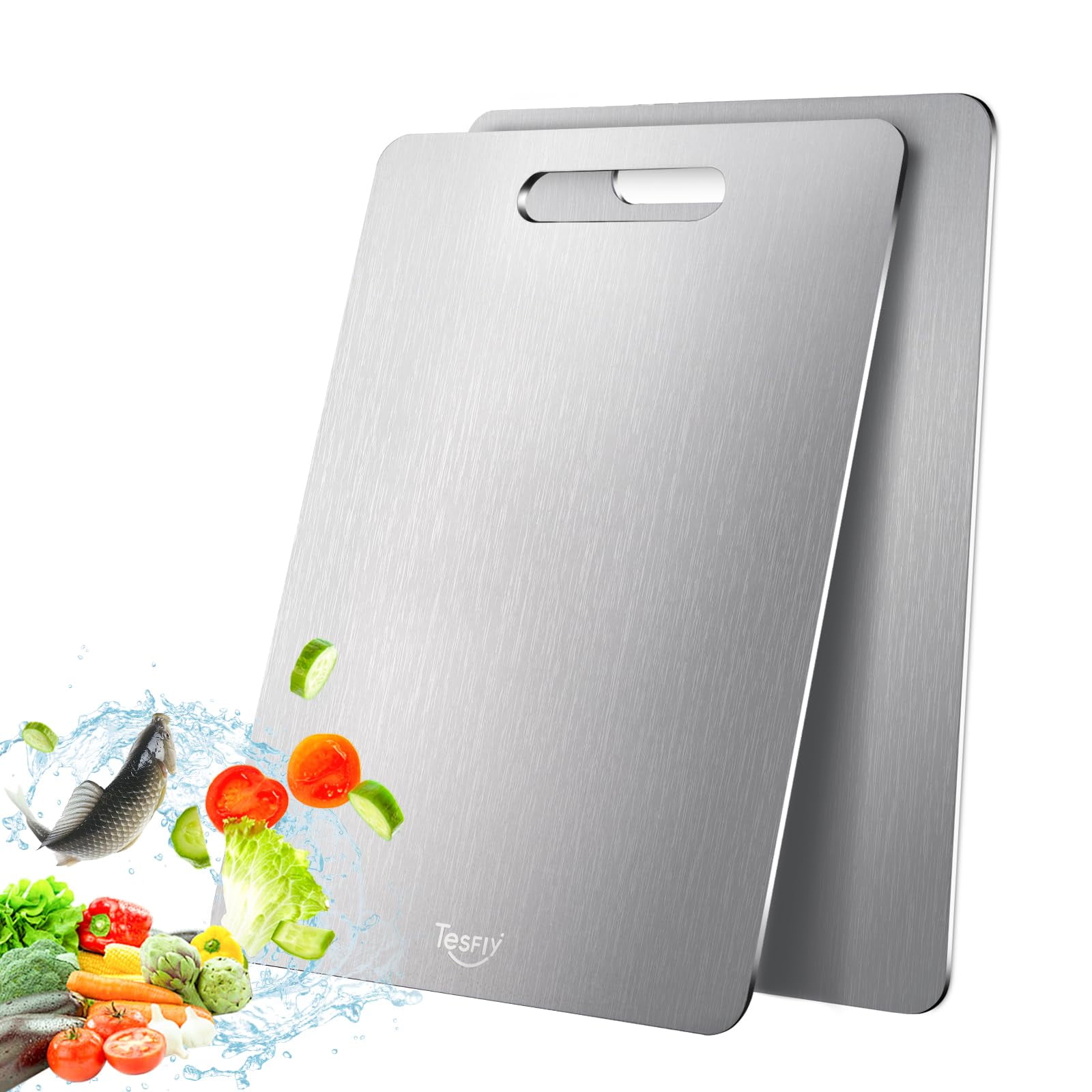 2 Pack Titanium Cutting Board - 100% Pure Titanium Cutting Boards For ...