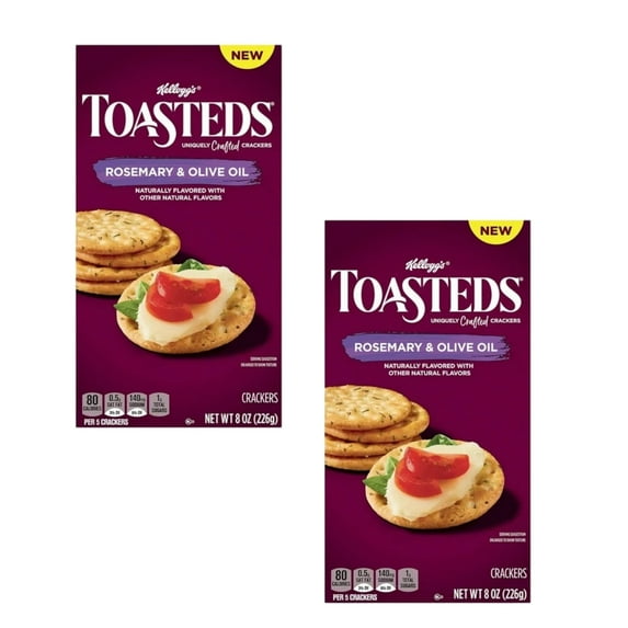 ( 2 Pack ) Toasteds Crackers, Rosemary And Olive Oil 8.0 Oz - Walmart.com