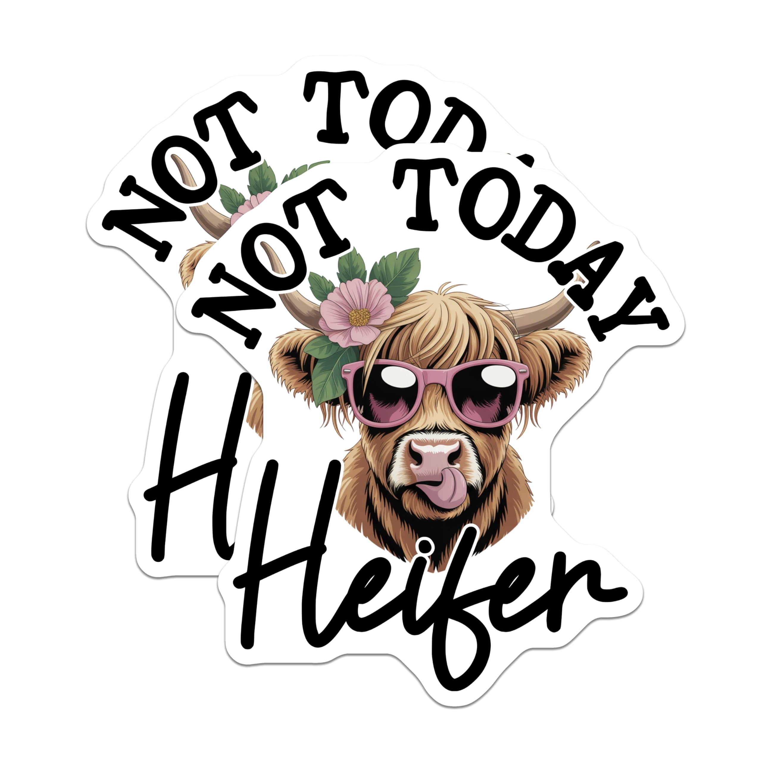 (2 Pack) Not Today Heifer Stickers - Funny Cow Stickers - Sassy Animal ...