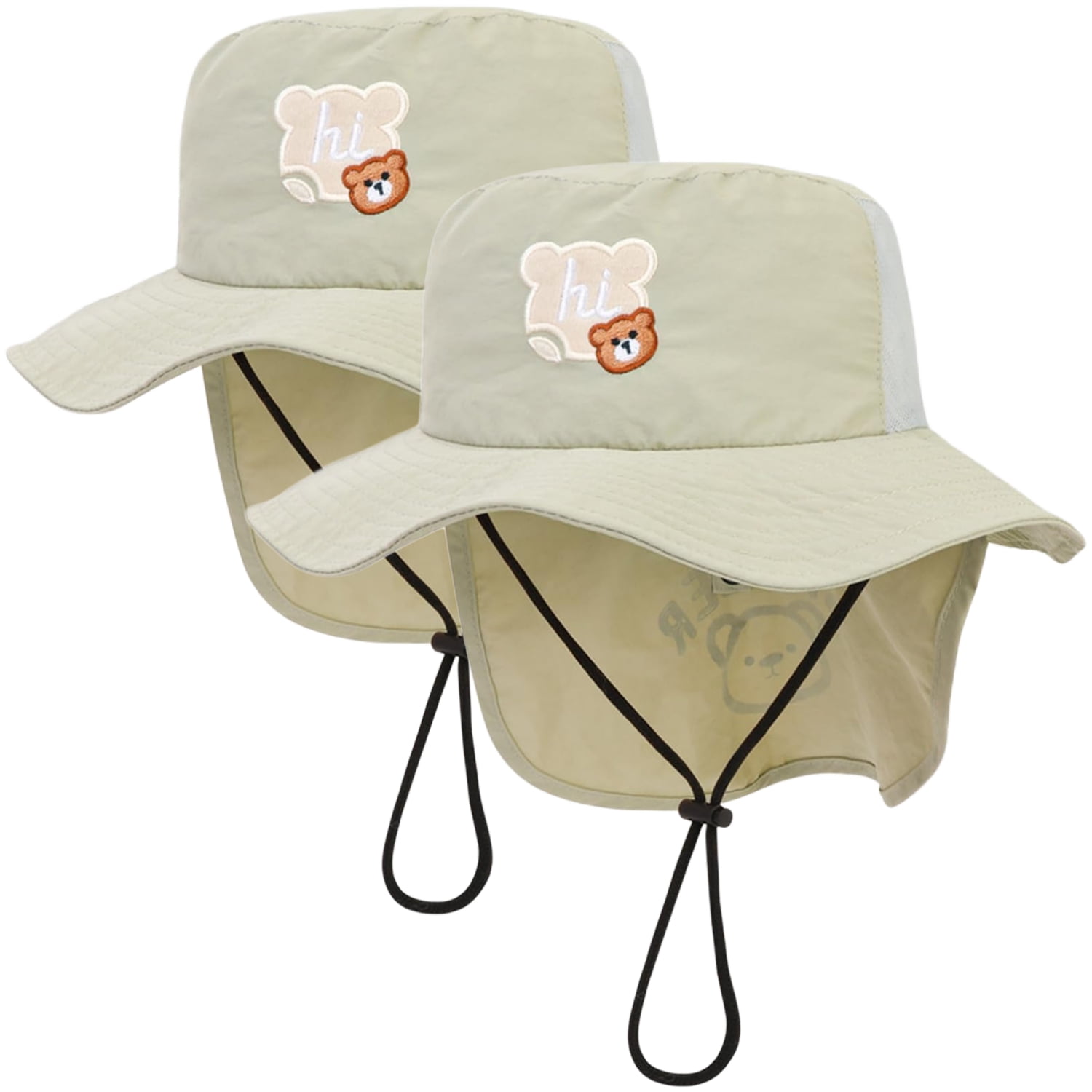 2 Pack Toddler Baby Sun Hat UPF 50+ Adjustable Wide Brim Kids Bucket ...