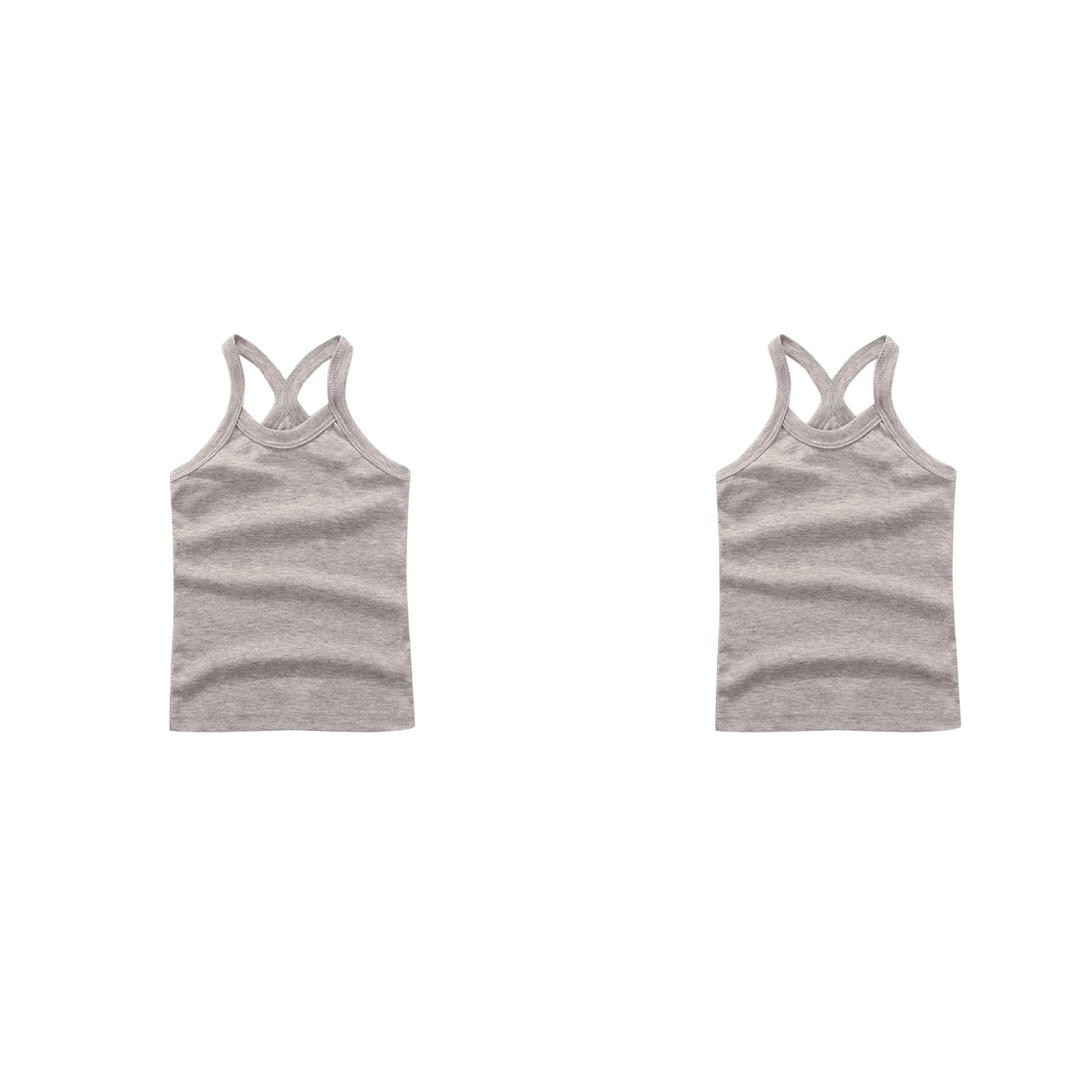 2 Pack,Toddler Kids Dance Tank Top Racerback Crop Tank Top Soild ...