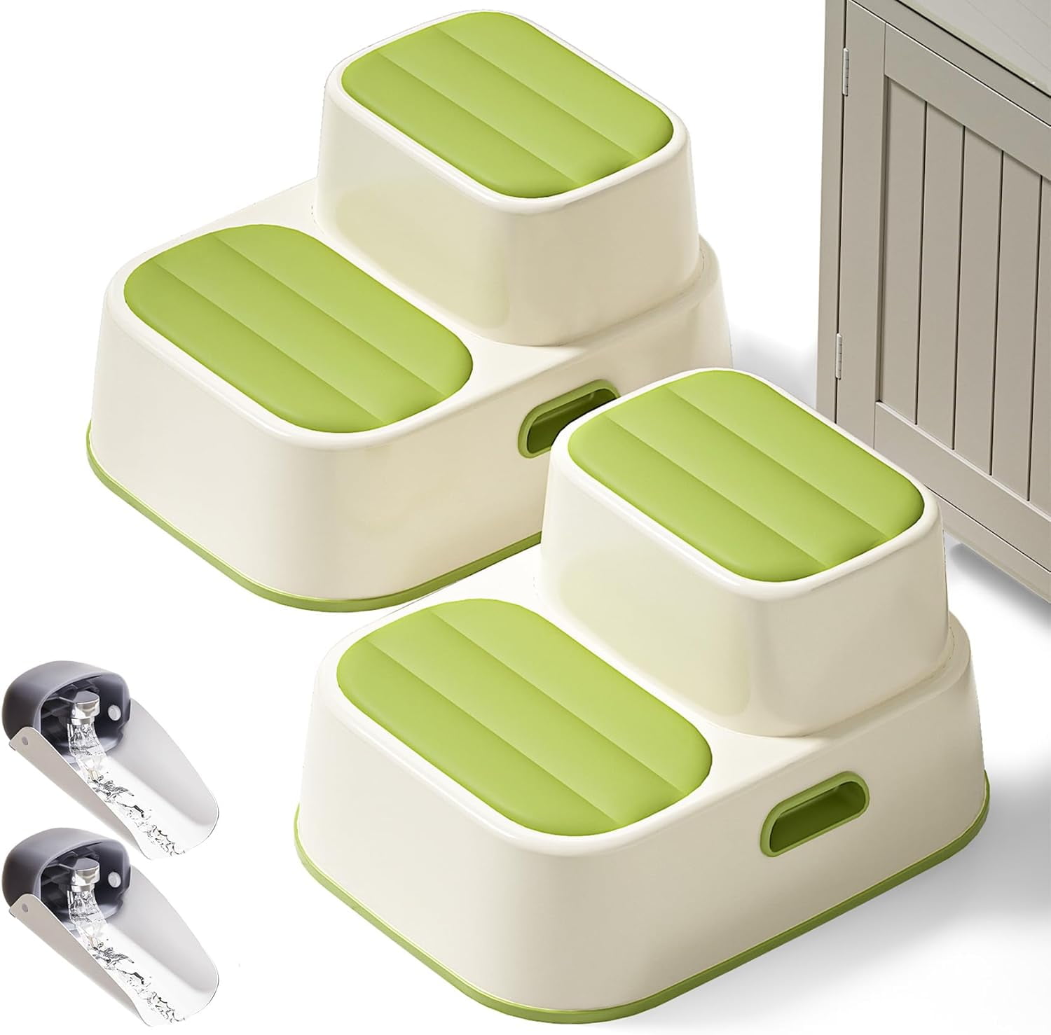 wxysydf 2 Pack Toddler Step Stool for Bathroom Sink Upgrade Non-Silp Potty Stool for Kids with ...