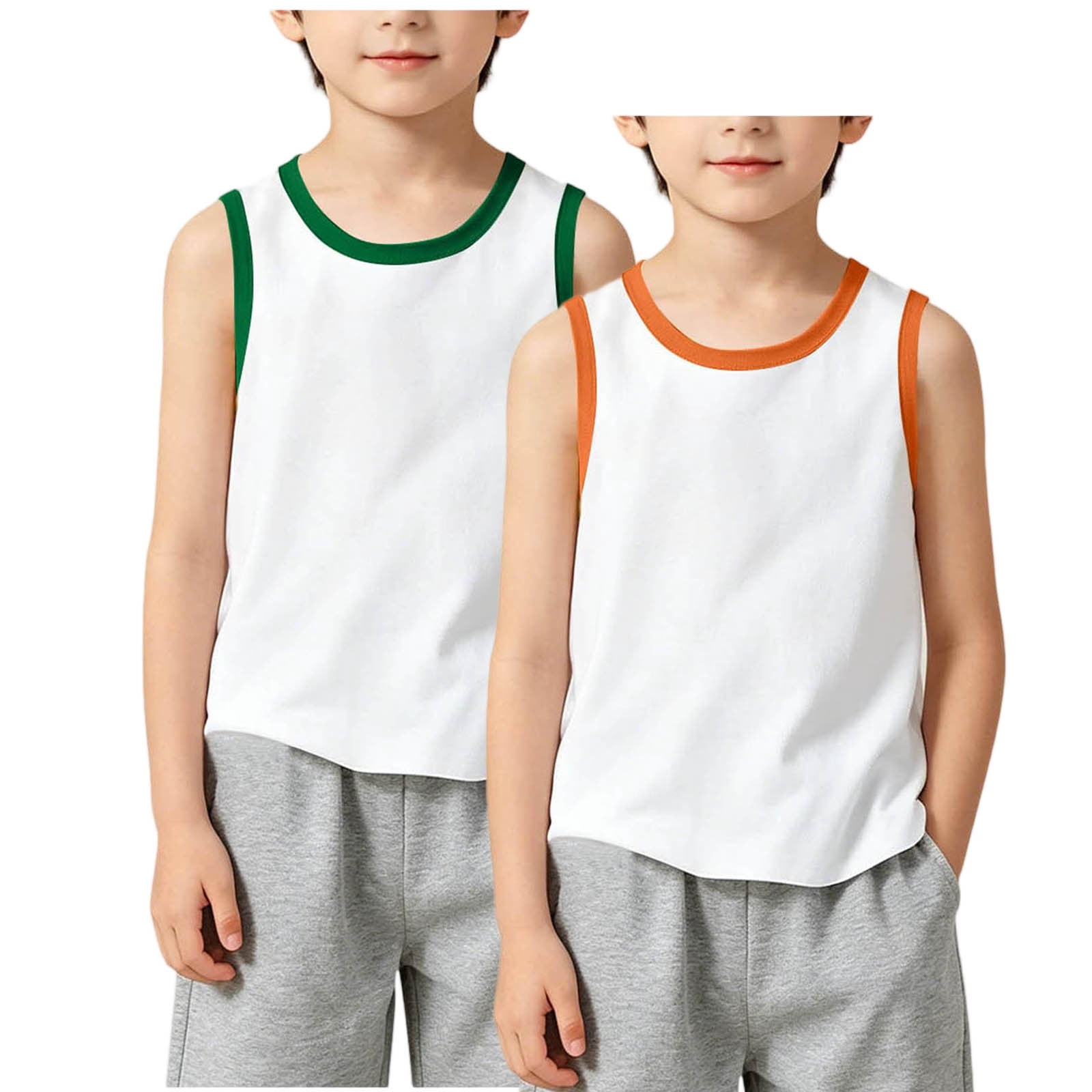2 Pack Toddler Summer Tank Tops Girls Boys Casual Cotton Basic Tanks ...