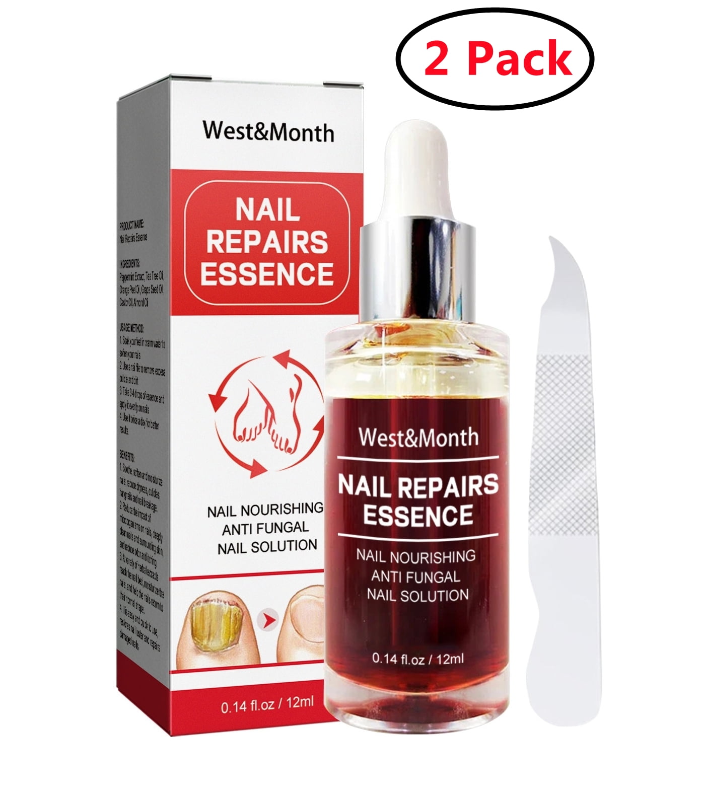 2 Pack Toenail Fungus Treatment Extra Strength: Nail Repair Solution for Toenail or Fingernail ...
