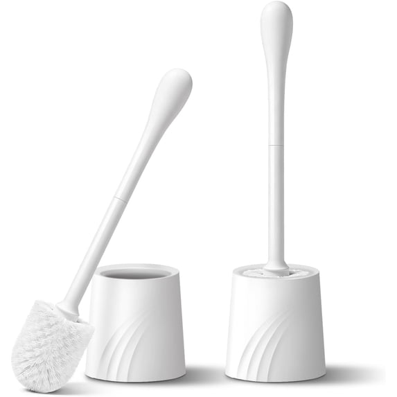 2 Pack Toilet Brush and Holder Set, Toilet Bowl Brush with Non-Slip ...