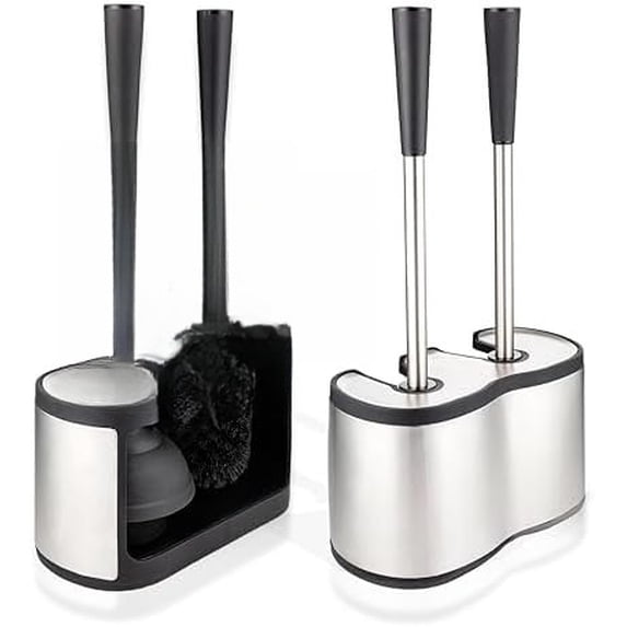 2 Pack Toilet Brush and Plunger Set 18-in - Updated 2025 No-Rust ...