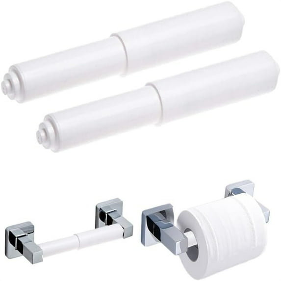 2 Pack Toilet Paper Holder - Universal Plastic Spring Loaded Roller ...
