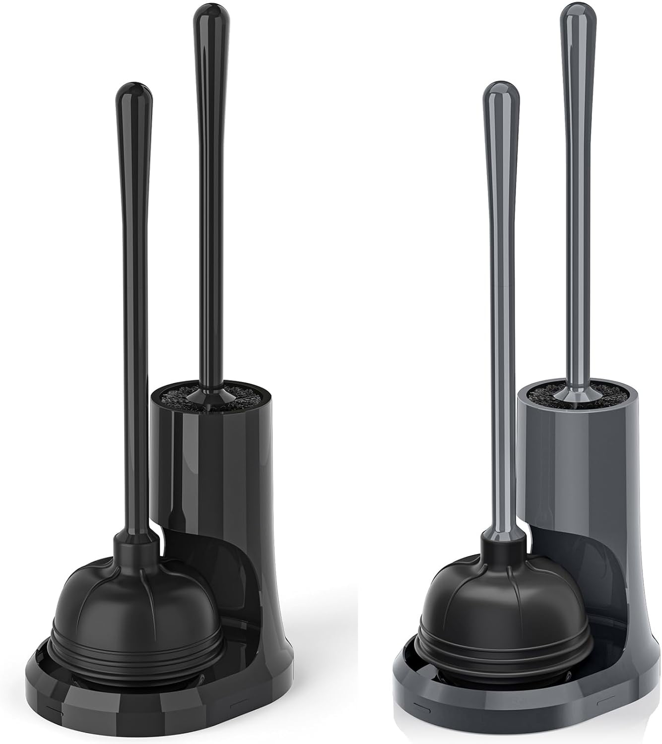 2 Pack Toilet Plunger and Brush, Bowl Brush and Heavy Duty Toilet ...