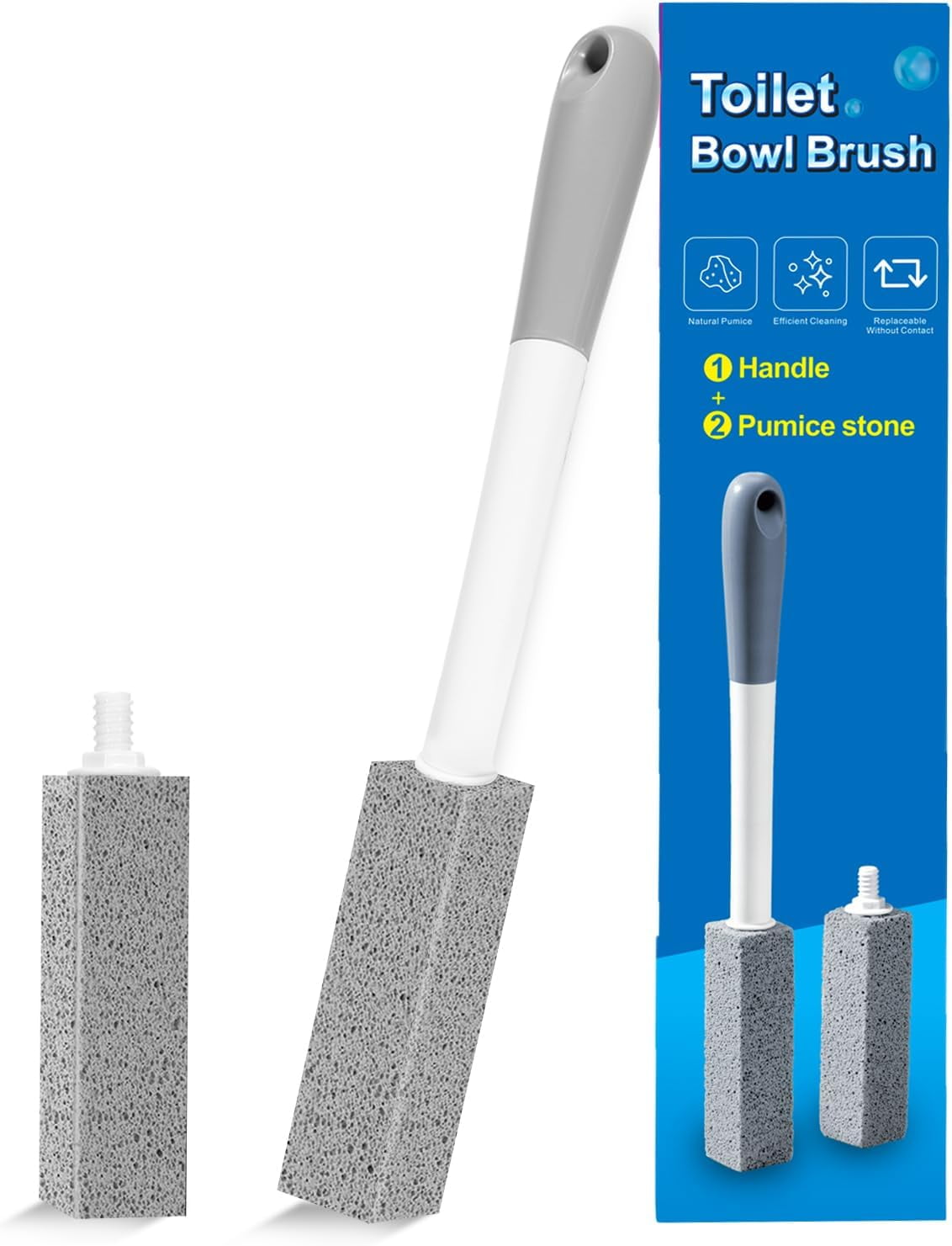 2 Pack Toilet Pumice Stone with Extra Long Handle,Pumice Stone Toilet ...