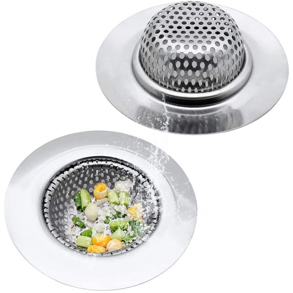 2 Pack Toilets Sink Drain Filters, Stainless Steel Kitchen Sink ...