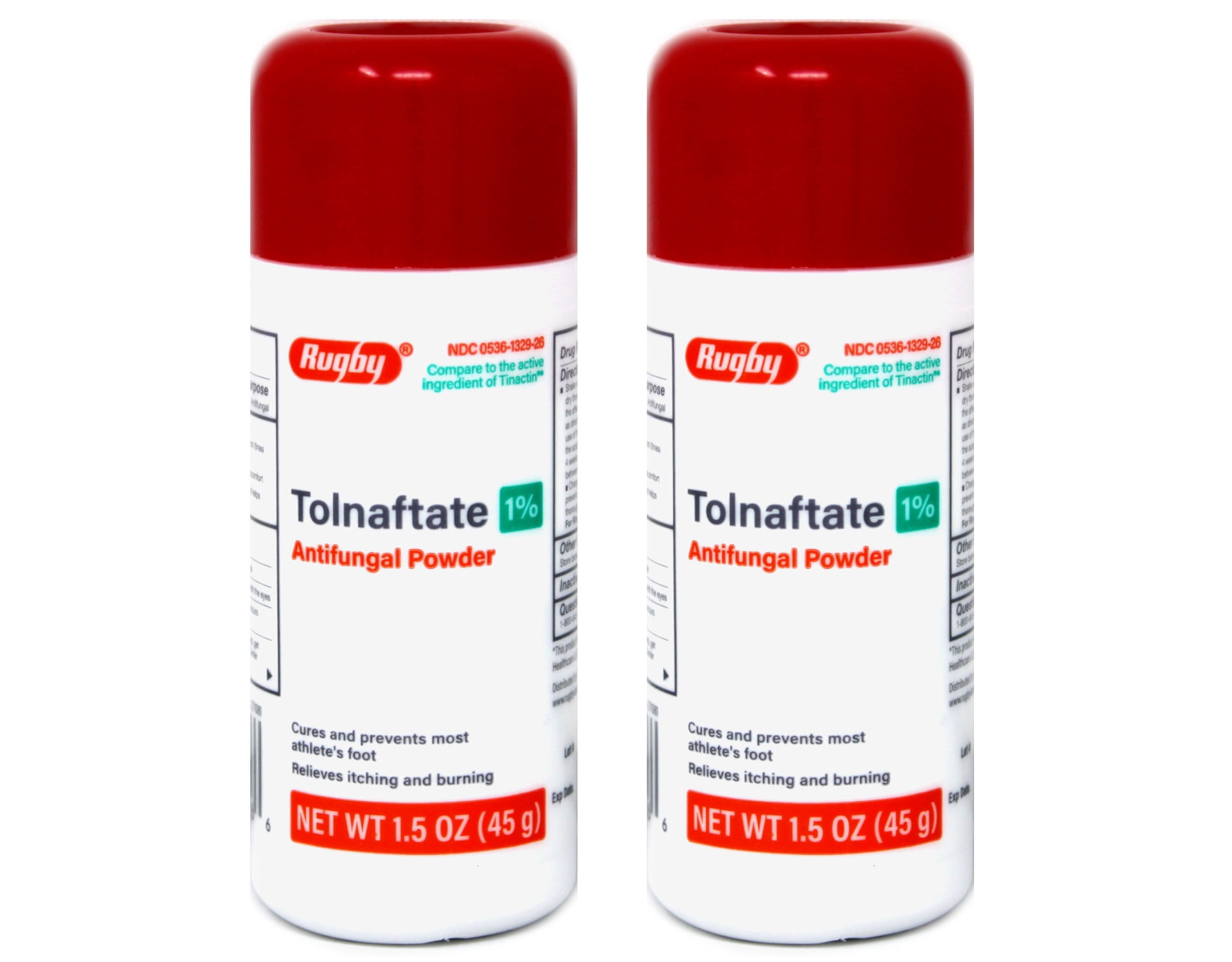 Rugby Tolnaftate 1% Antifungal Powder, 2 Pack, Cures Athlete's Foot, 1. ...