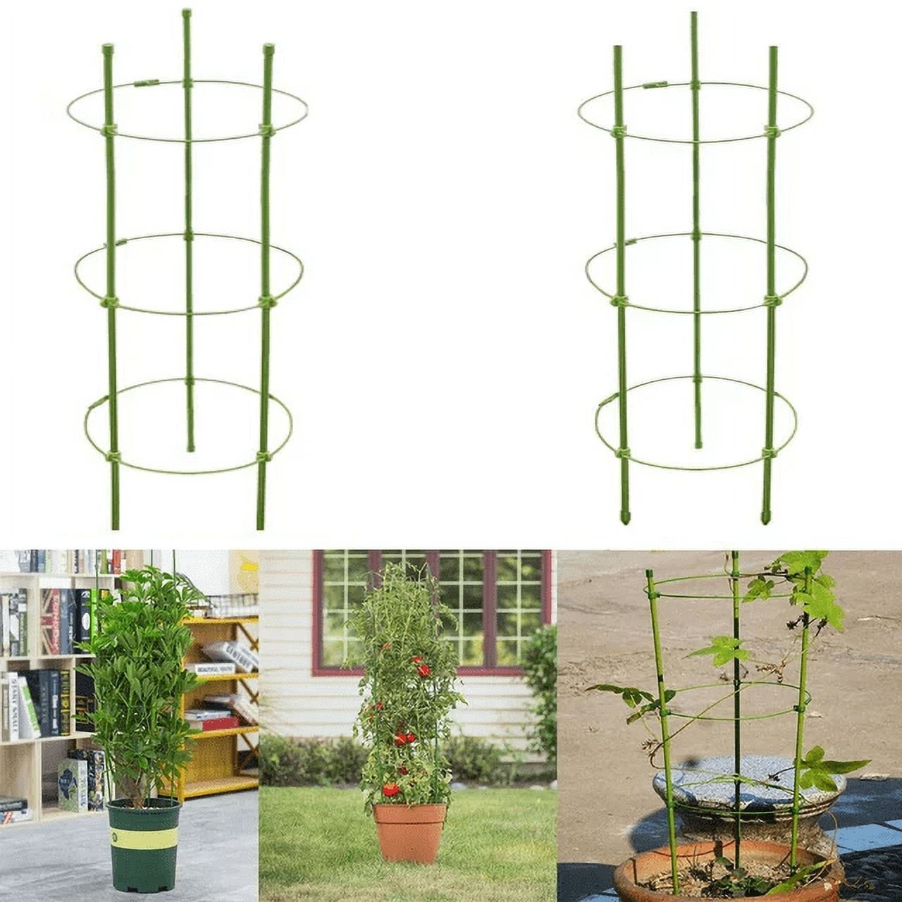 2-Pack Tomato Cage Plants Support, Trellis Climbing Ring Cage Stand for ...