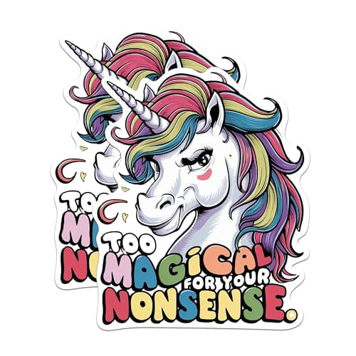 (2 Pack) Too Magical for Your Nonsense Magnets - Funny Humorous Unicorn ...