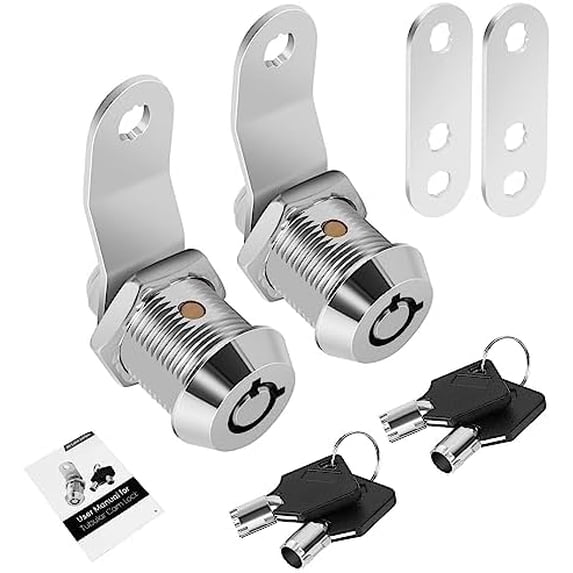 2 Pack Tool Box Lock with Keys, 5/8" Cabinet Lock Cam Lock Keyed Alike ...
