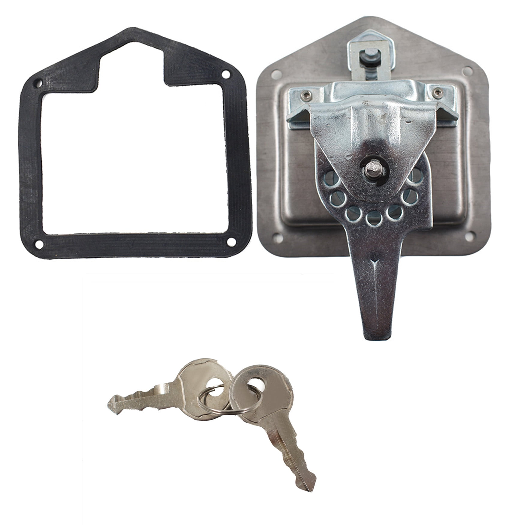 2-Pack Tool Box Trailer Door Handle T-Handle Lock Stainless Steel Key ...
