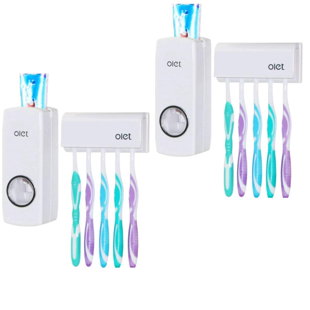 2 Pack Toothpaste Dispenser Automatic Toothpaste Squeezer with 5 ...