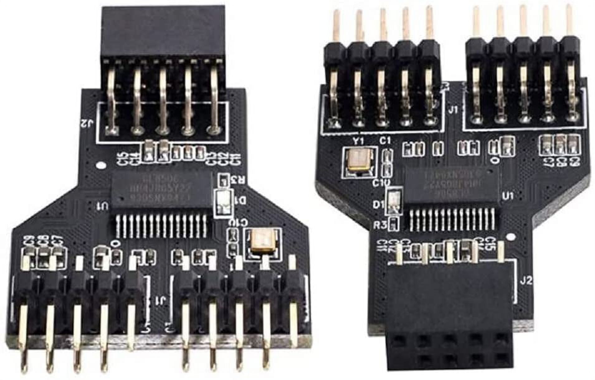 (2-Pack) Toptekits 9-Pin USB Header Male 1-to-2 Female Splitter ...
