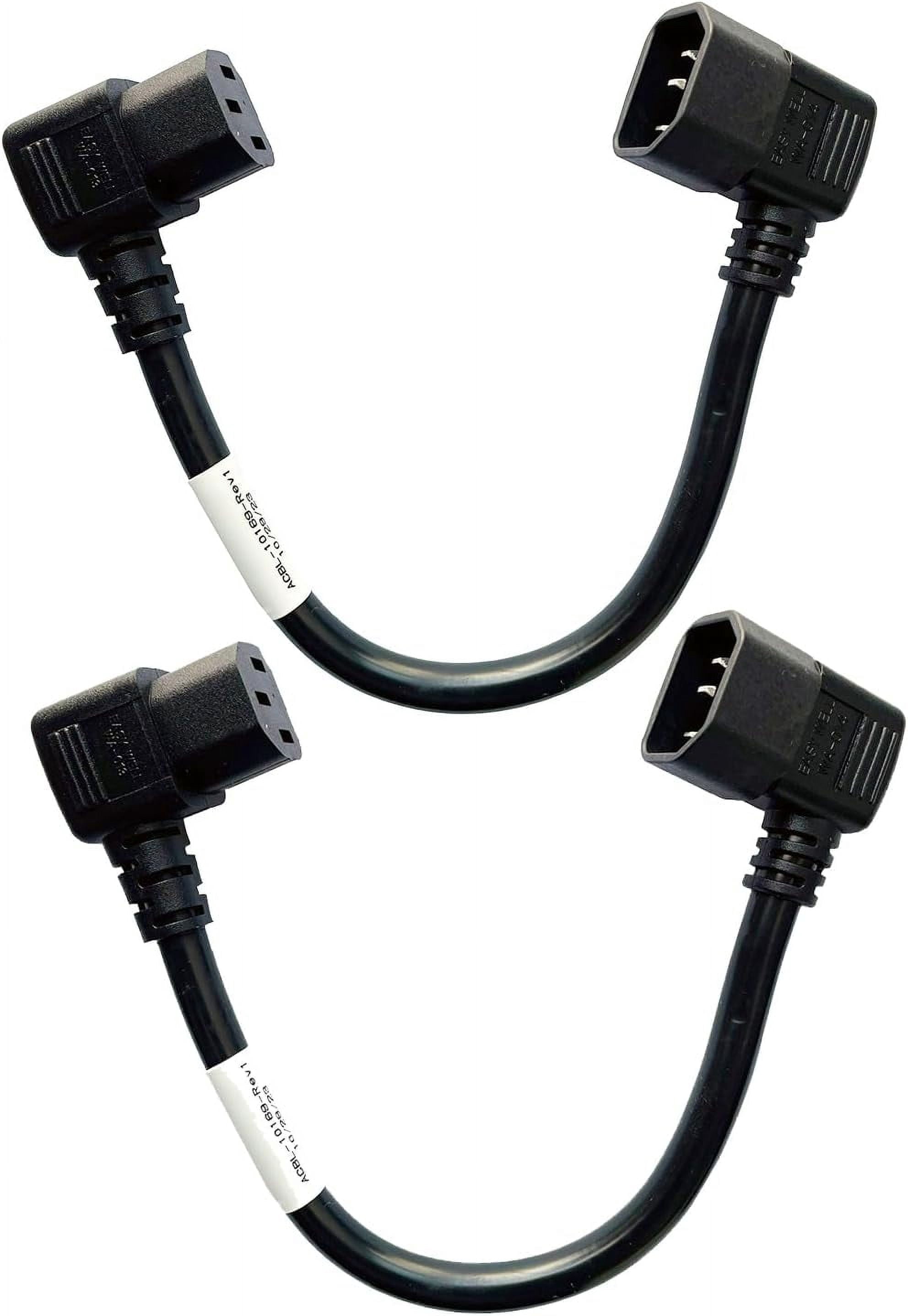 (2 Pack) Toptekits Dual-Bend C14 to C13 Power Cord Cable,90-Degree ...