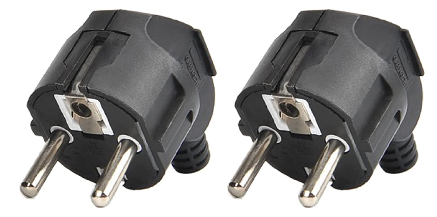 (2 Pack) Toptekits EU 16A Schuko French Korea 4.8mm Pin DIY Rewireable ...