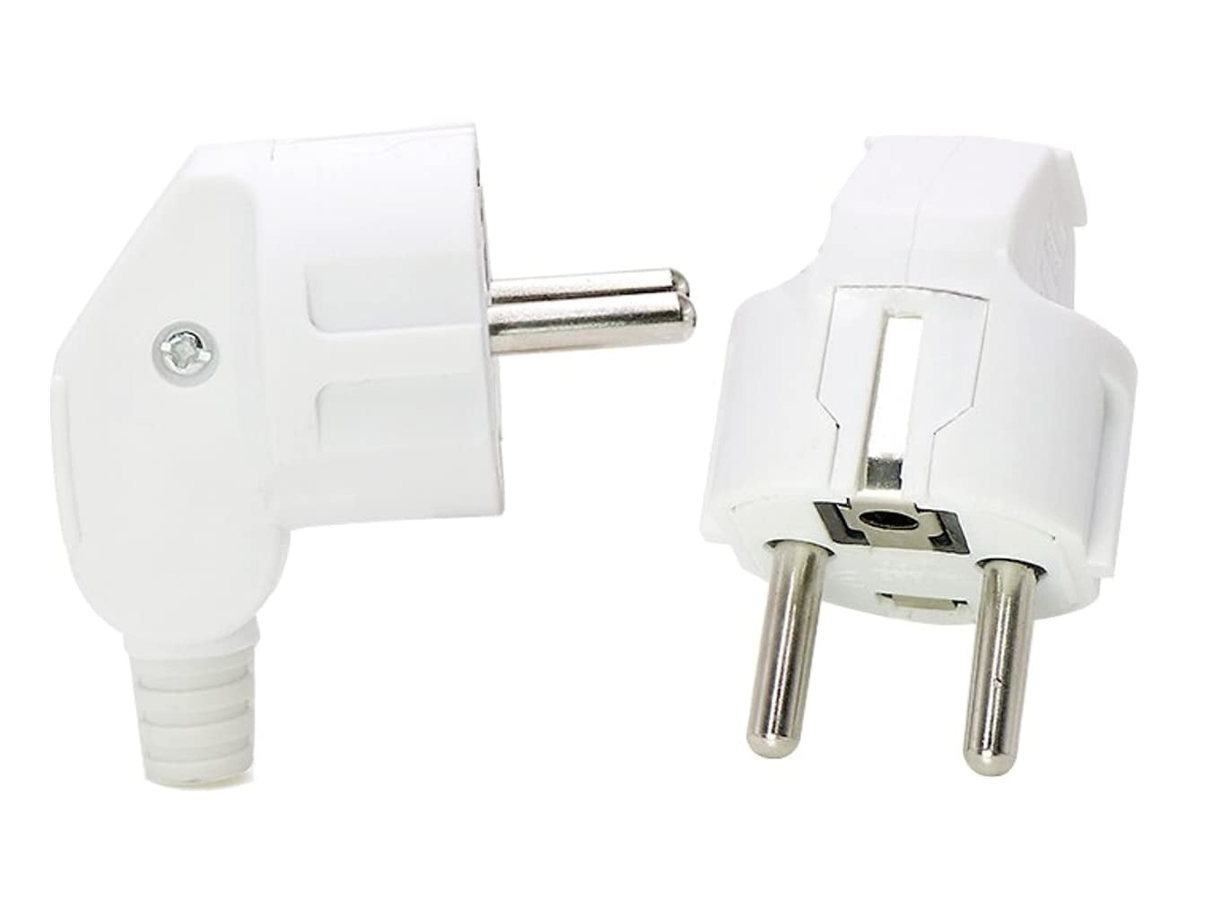 Toptekits EU 16A Schuko Plug (2 Pack), DIY Rewireable, 4.8mm Pin, White ...